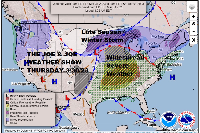 Joe & Joe Weather Show LIVE 7:35PM Major Storm Closes Out March ...